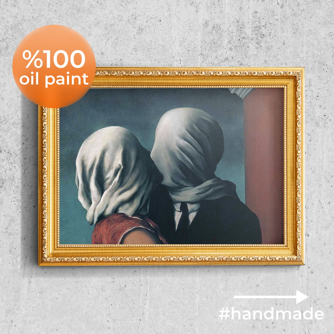 Rene Magritte the Lovers Oil Painting Reproduction Abstract - Etsy