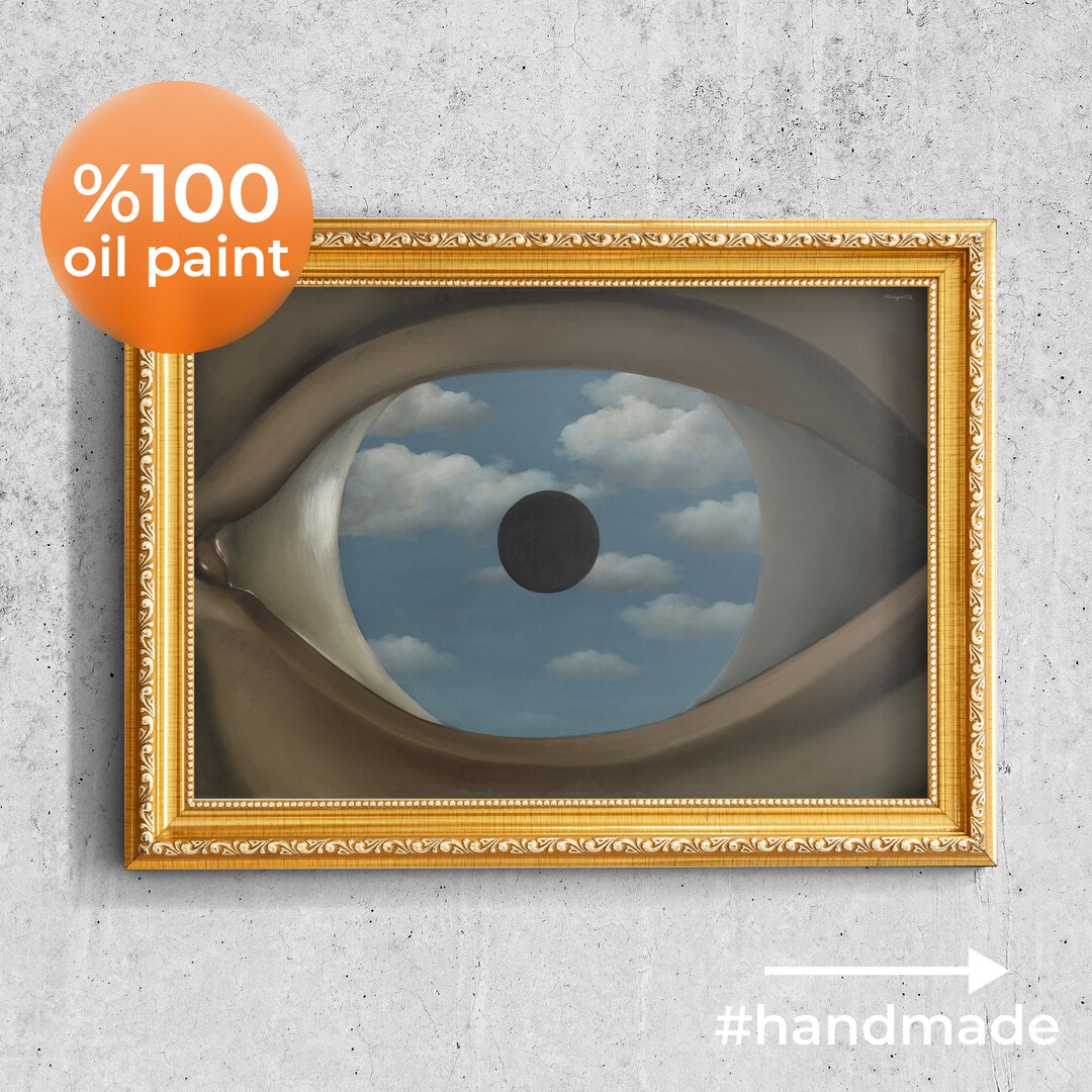 Rene Magritte the False Mirror, Oil Painting Reproduction, Abstract ...