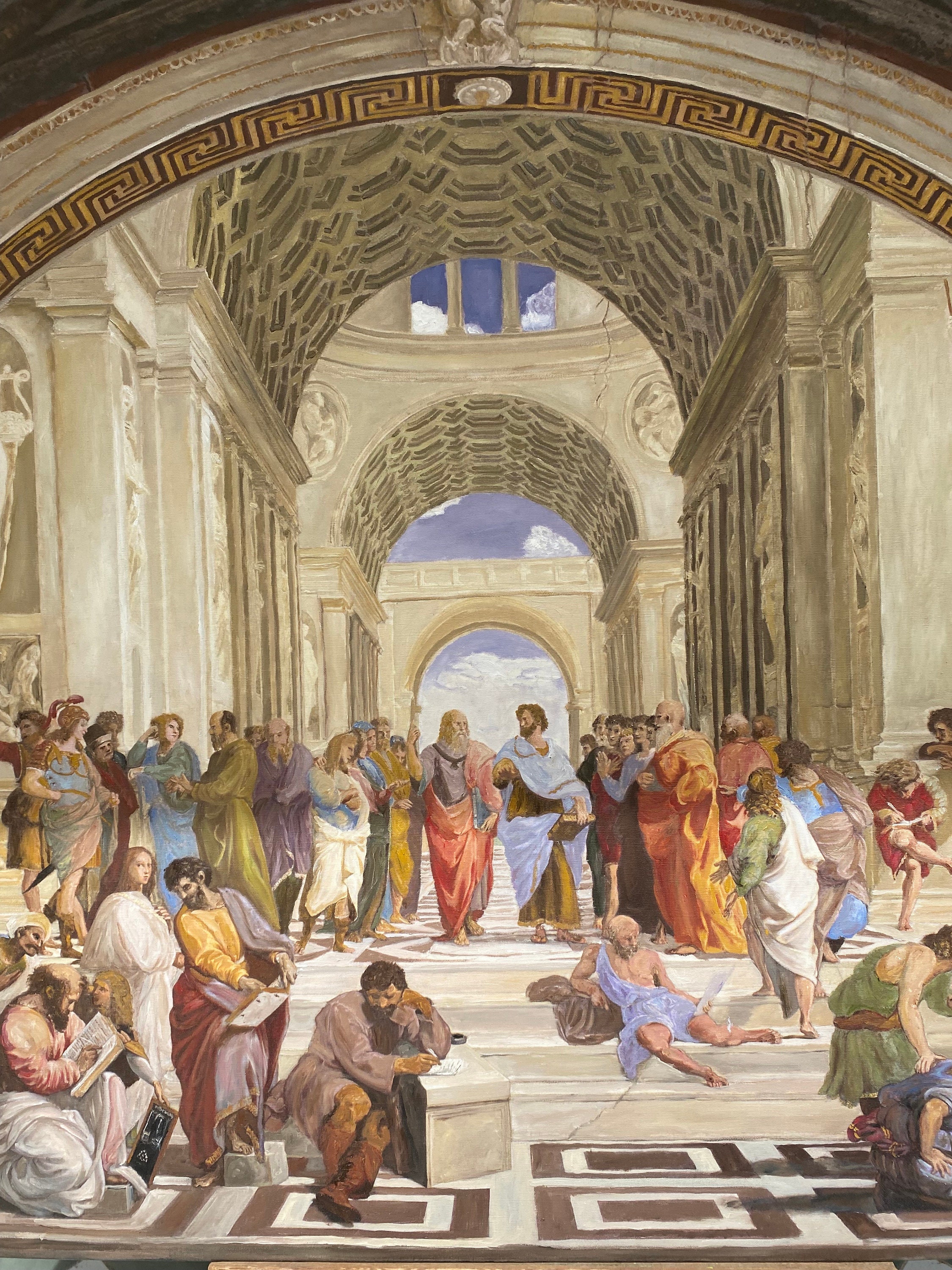 Raphael's School of Athens, Oil Painting Reproduction, Framed Wall Art ...