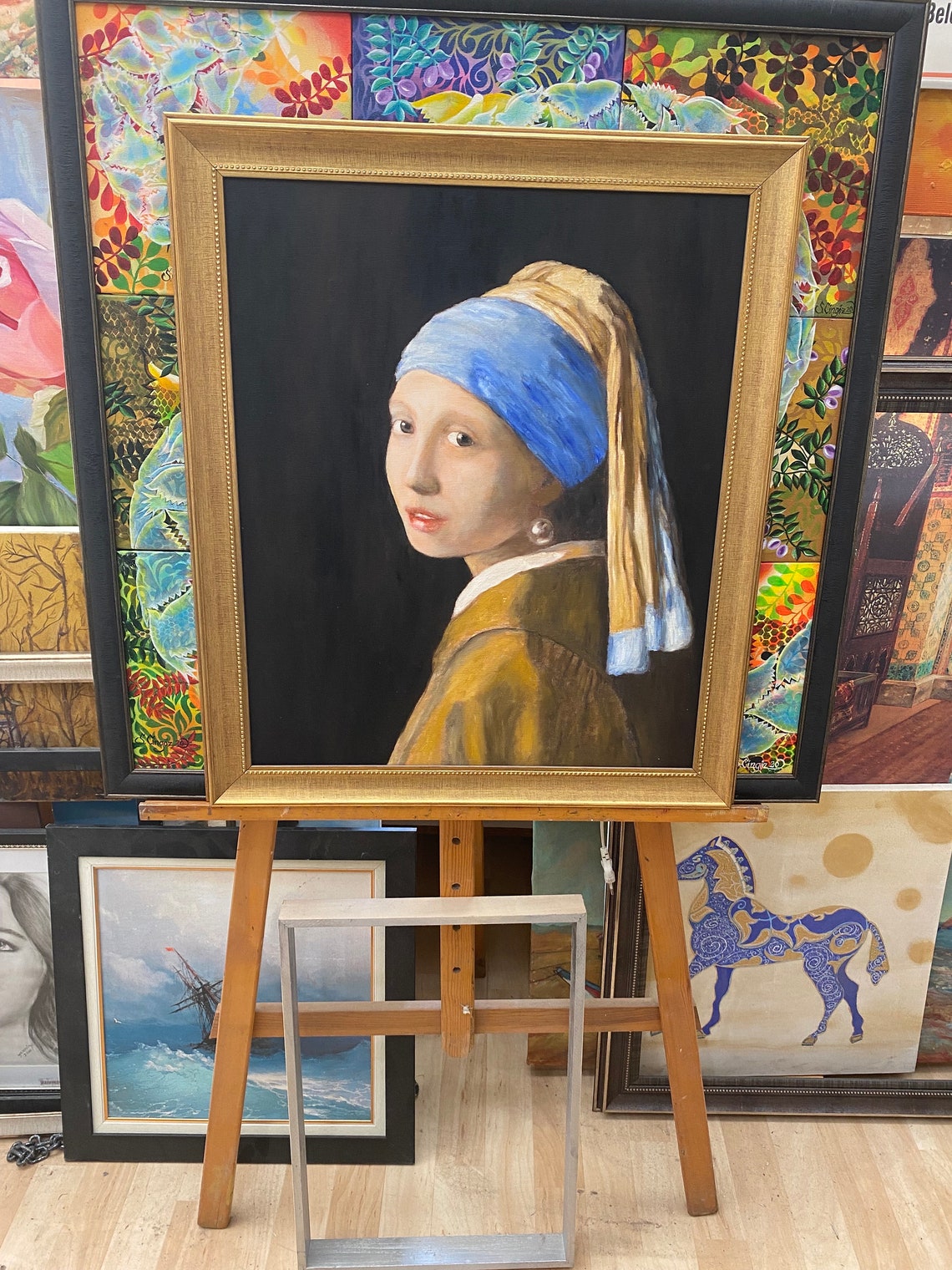 Johannes Vermeer Girl With a Pearl Earring, Oil Painting Reproduction ...