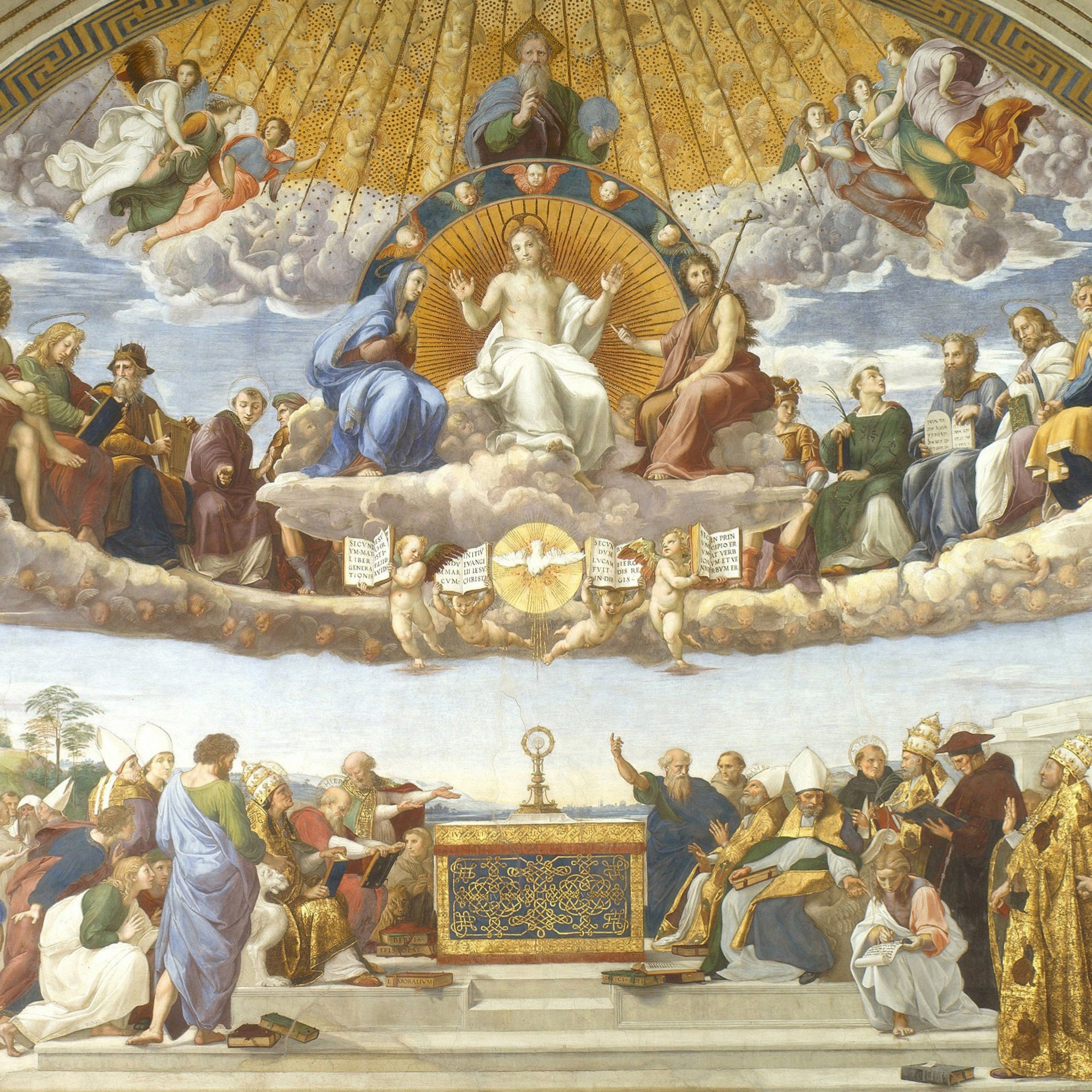 Raphael Disputation of the Holy Sacrament, Oil Painting Reproduction ...