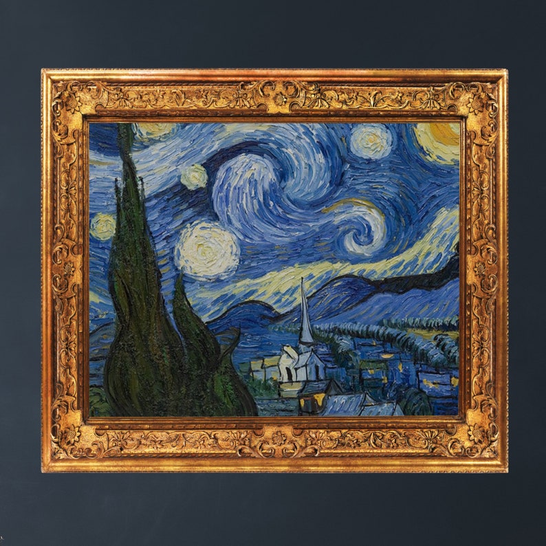 Vincent Van Gogh Starry Night Oil Painting Reproduction - Etsy