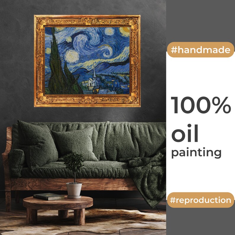 Vincent Van Gogh Starry Night Oil Painting Reproduction - Etsy