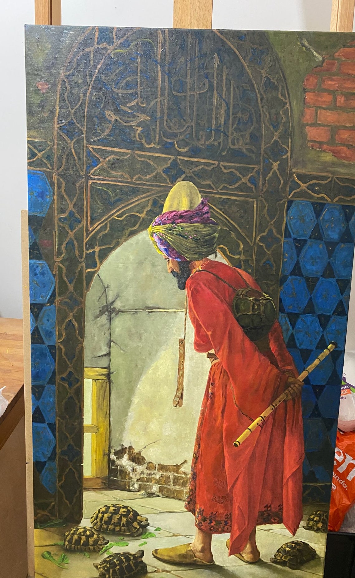 Osman Hamdi Bey the Tortoise Trainer, Oil Painting Reproduction ...