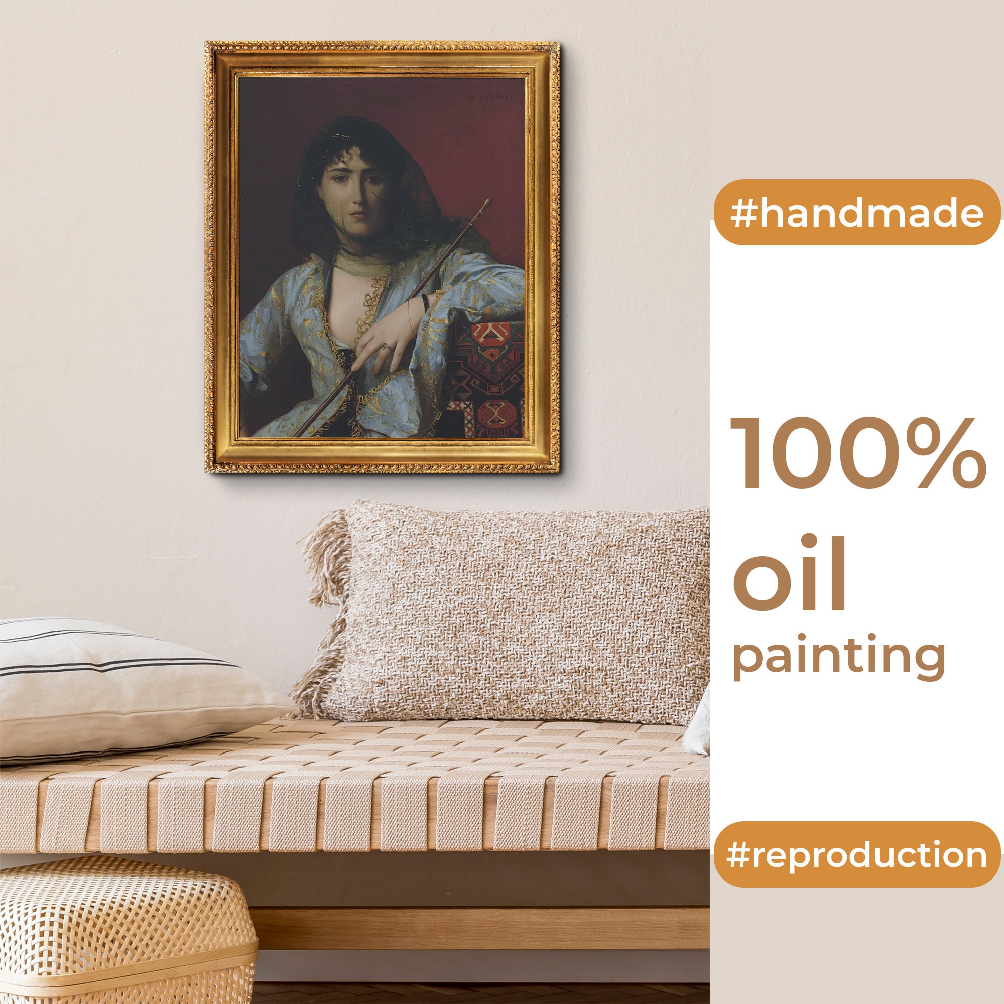 Jean Leon Gerome Veiled Circassian Lady Oil Painting - Etsy