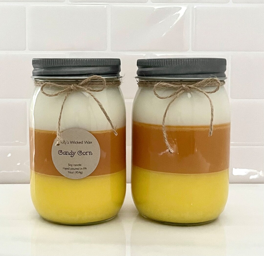 Candy Corn Hand Poured Soy Candle. Mollys Wicked Wax - Etsy