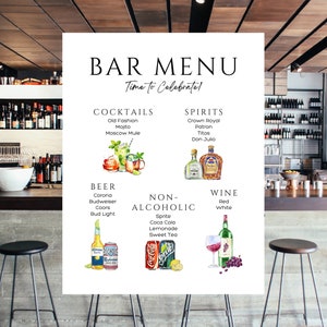 Bar Menu Template, Digital Bar Menu, Bar Menu Canva Template ...
