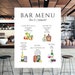 Bar Menu Template, Digital Bar Menu, Bar Menu Canva Template ...