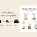 Bar Menu Template, Digital Bar Menu, Bar Menu Canva Template ...