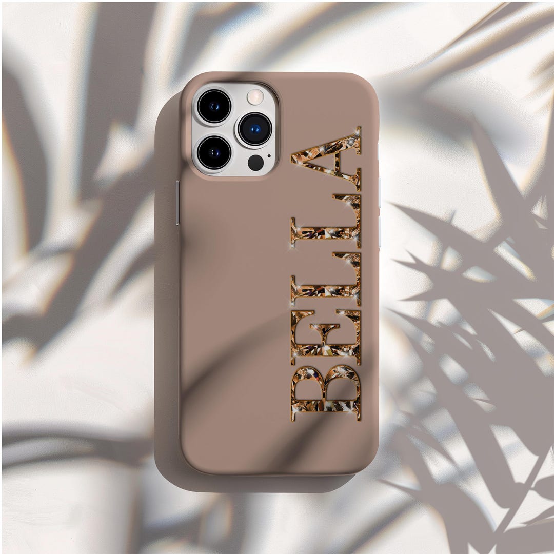 Personalized Name Glam Luxe Diamond Neutral Phone Case, iPhone Case ...