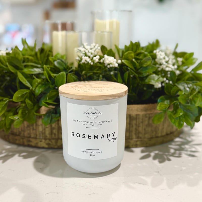 Rosemary Wood Wick Candle - Etsy