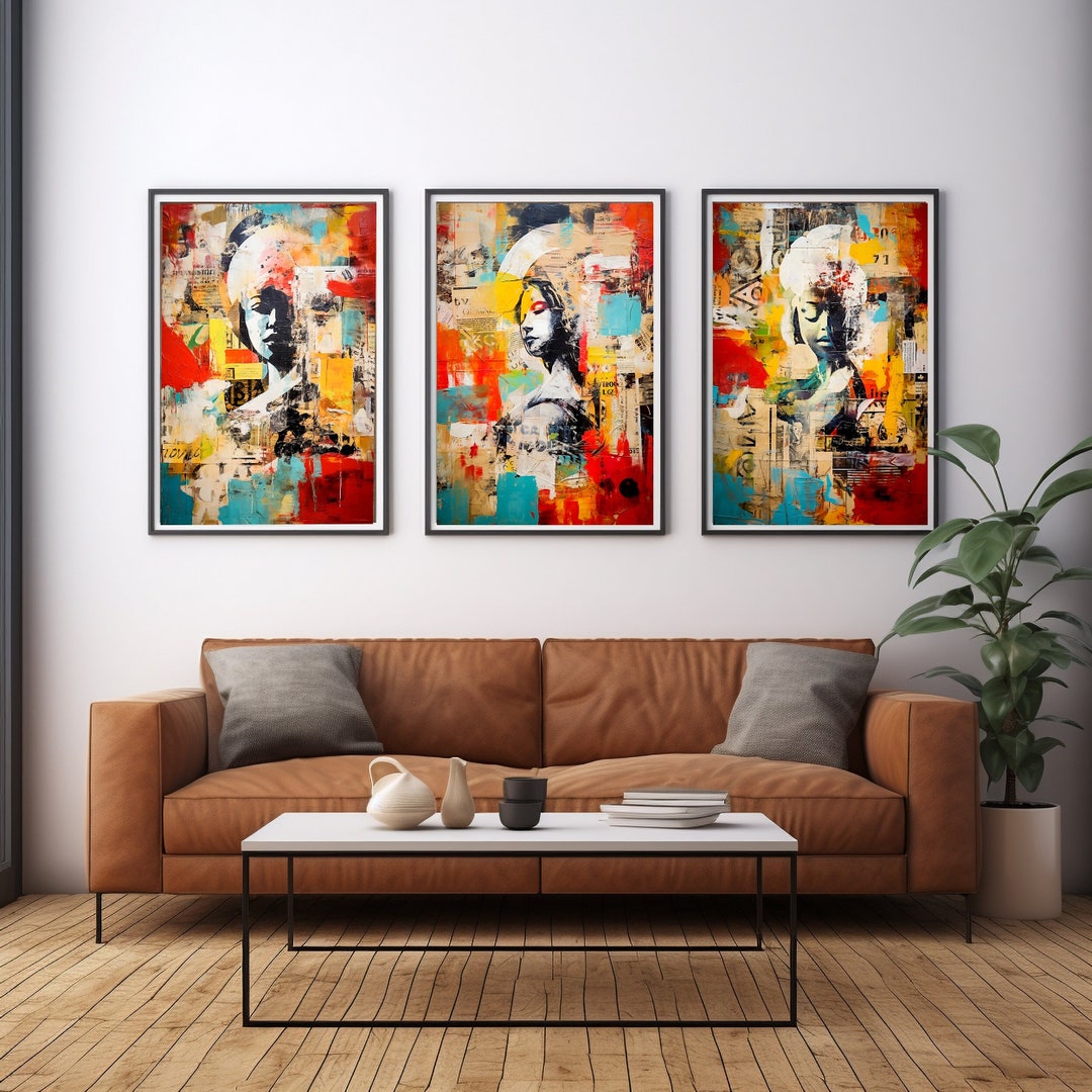 Pop Art, Pop Wall Art, Three Image Wall Art, Modern Decor, Neo-pop Art ...