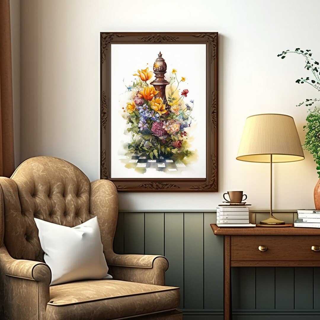 Chess Piece Wall Art, Puzzles and Games Gifts, Chess Piece Art, Games ...