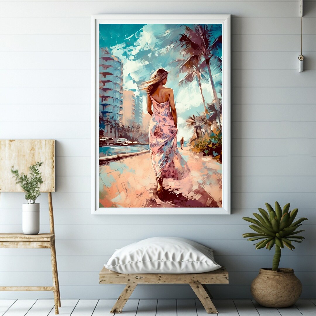 Miami Art, Miami Watercolor, Miami Vibes, Beach Art, South Beach Art ...