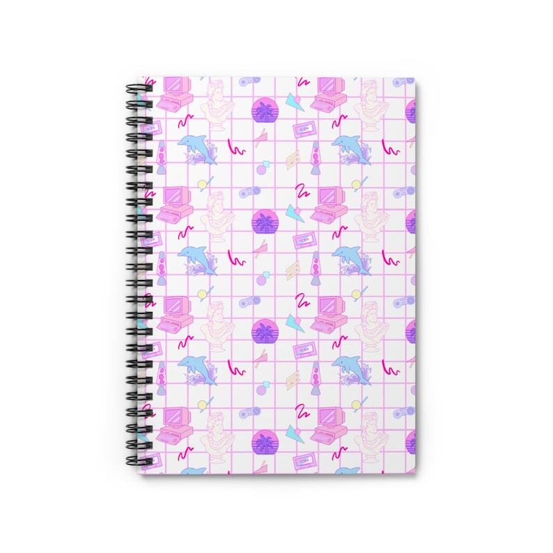 Vaporwave Retrowave 80s 90s Aesthetic Vibe Ruled Lined Back to School ...