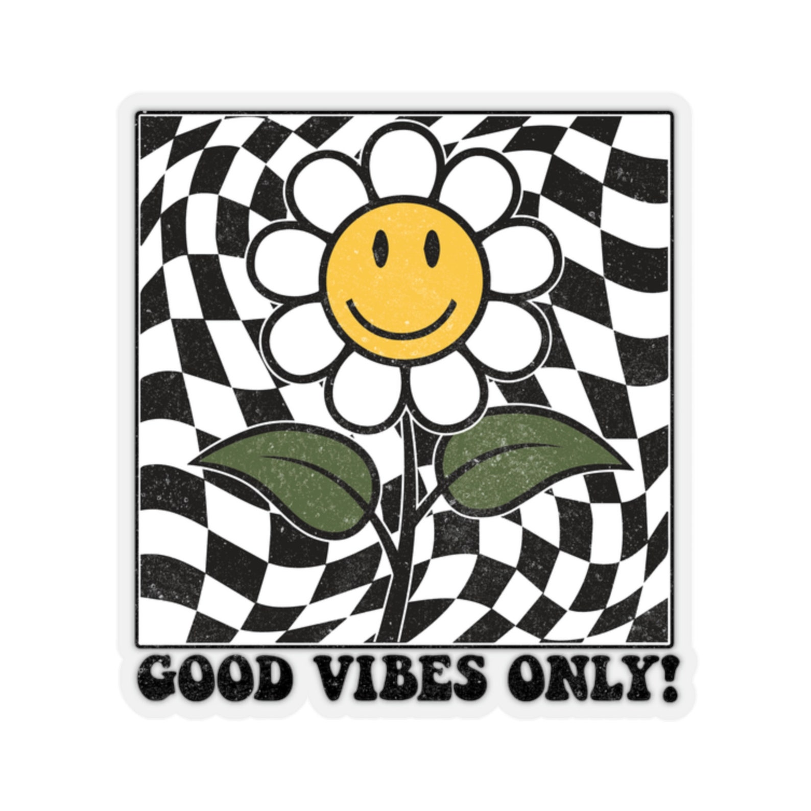 Good Vibes Only Daisy Flower Sticker, Zen Sticker, Hippy Sticker ...