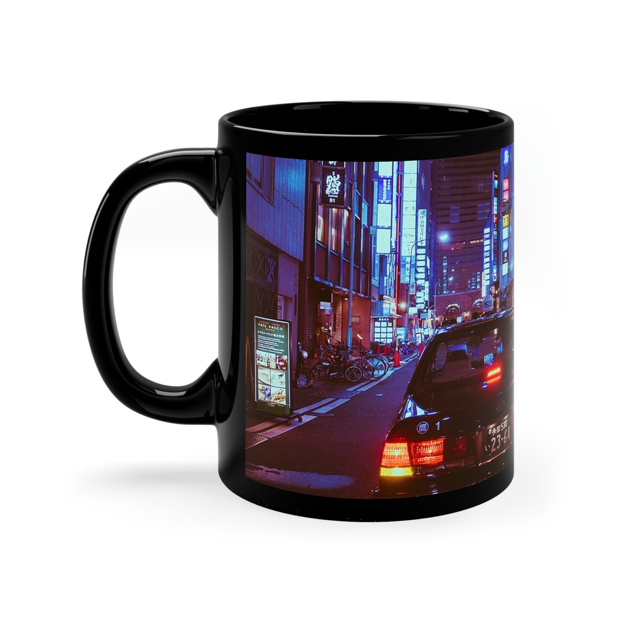 Aesthetic Retro Neon Lights Coffee Mug, Tokyo Japan Nightlife, Tea ...