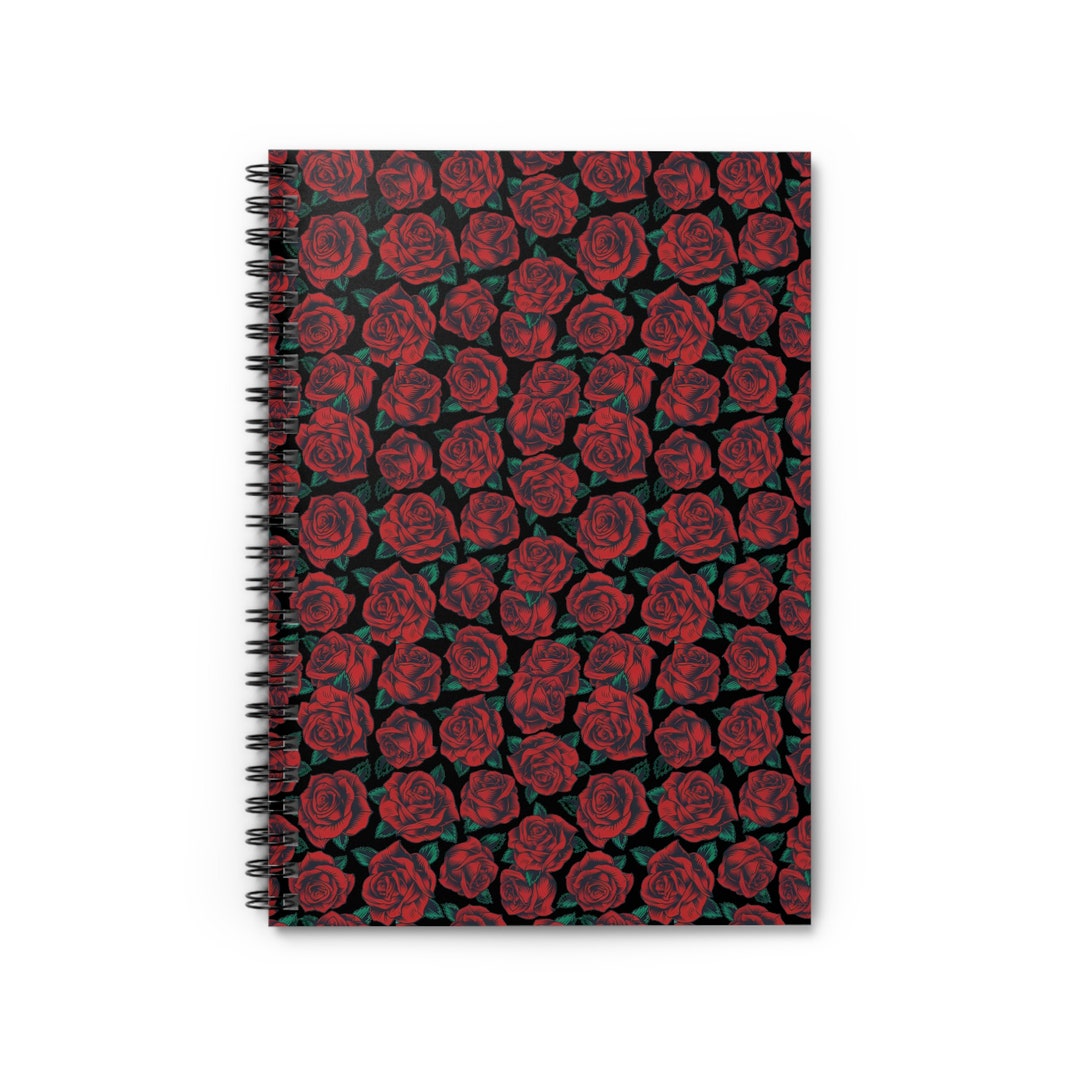 Bold Red Rose Ruled Lined Study Notebook Journal Diary Positive ...