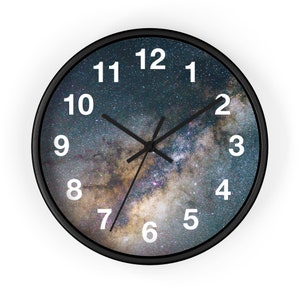 Galaxy Outer Space Stars Universe Astronomy Wall Hanging Clock, Home ...