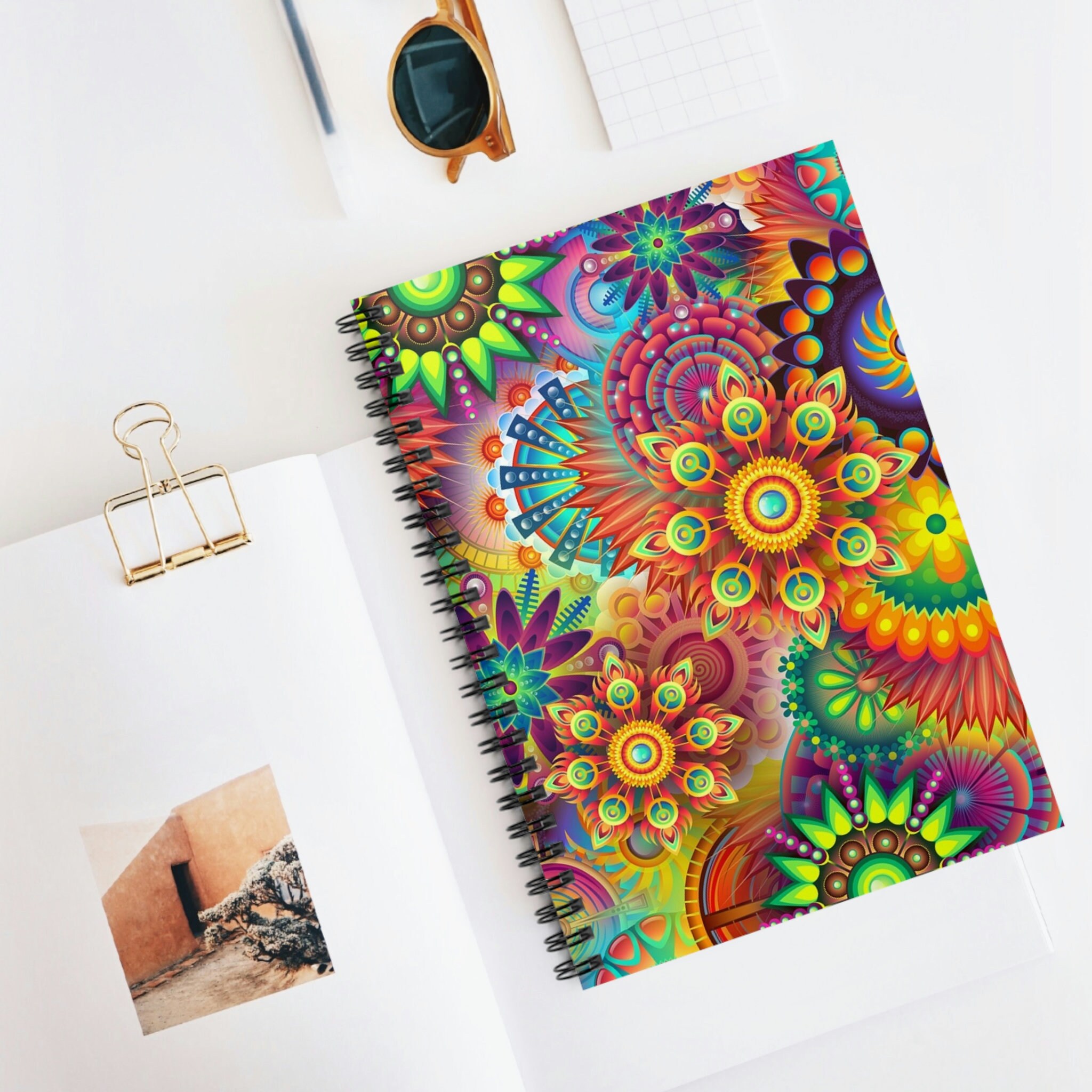 Trippy Psychedelic Abstract Notebook Diary, Study Ruled Line Journal ...