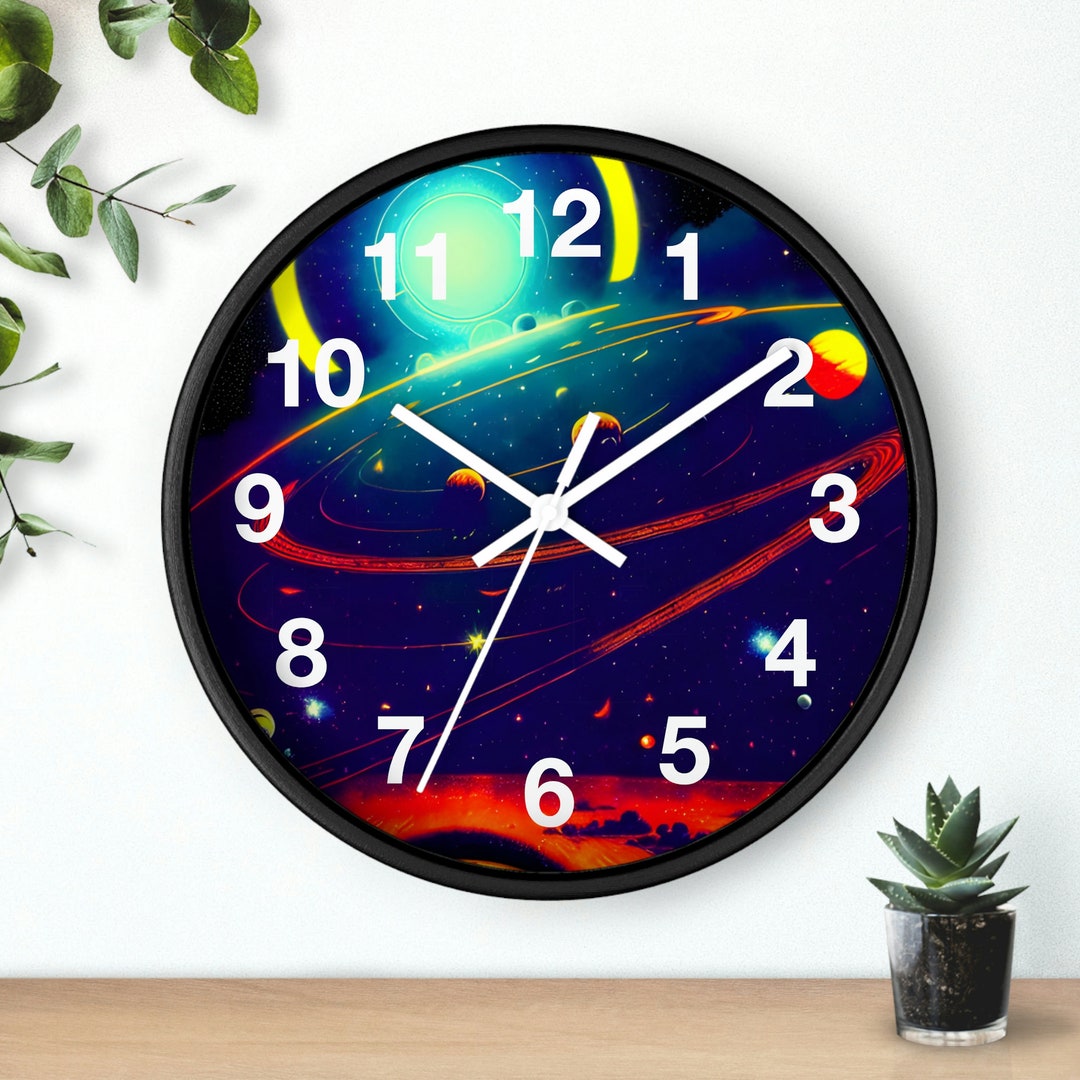 Solar System Astronomy Outer Space Cosmos Wall Clock, Wall Decor - Etsy