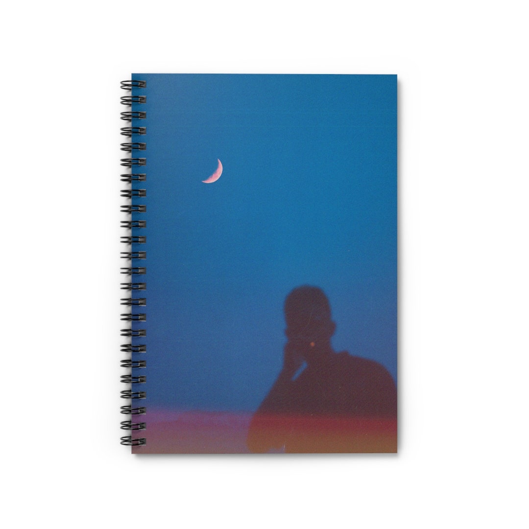 Crescent Moon Lunar Blurry Aesthetic Ruled Lined Study Notebook ...