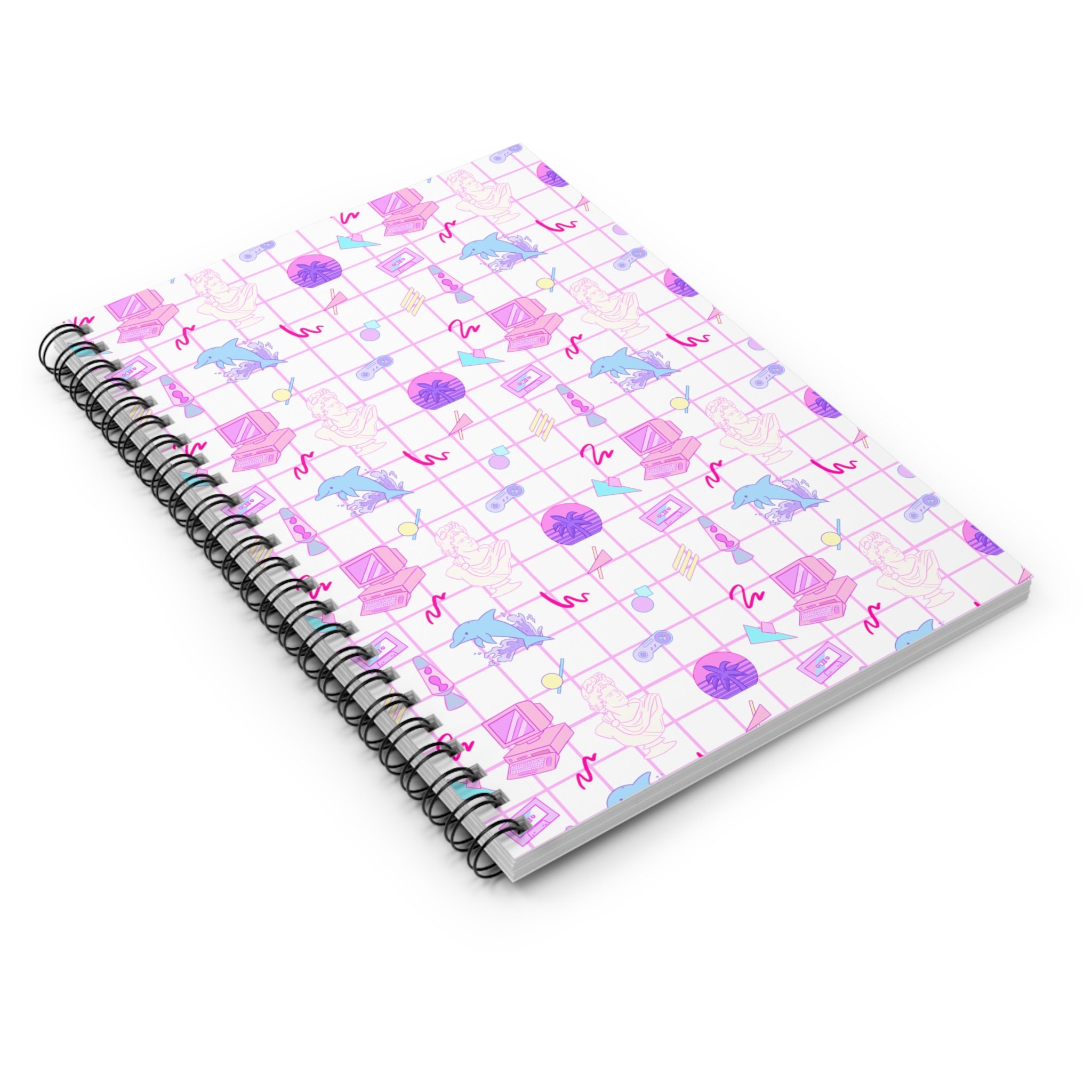 Vaporwave Retrowave 80s 90s Aesthetic Vibe Ruled Lined Back to School ...