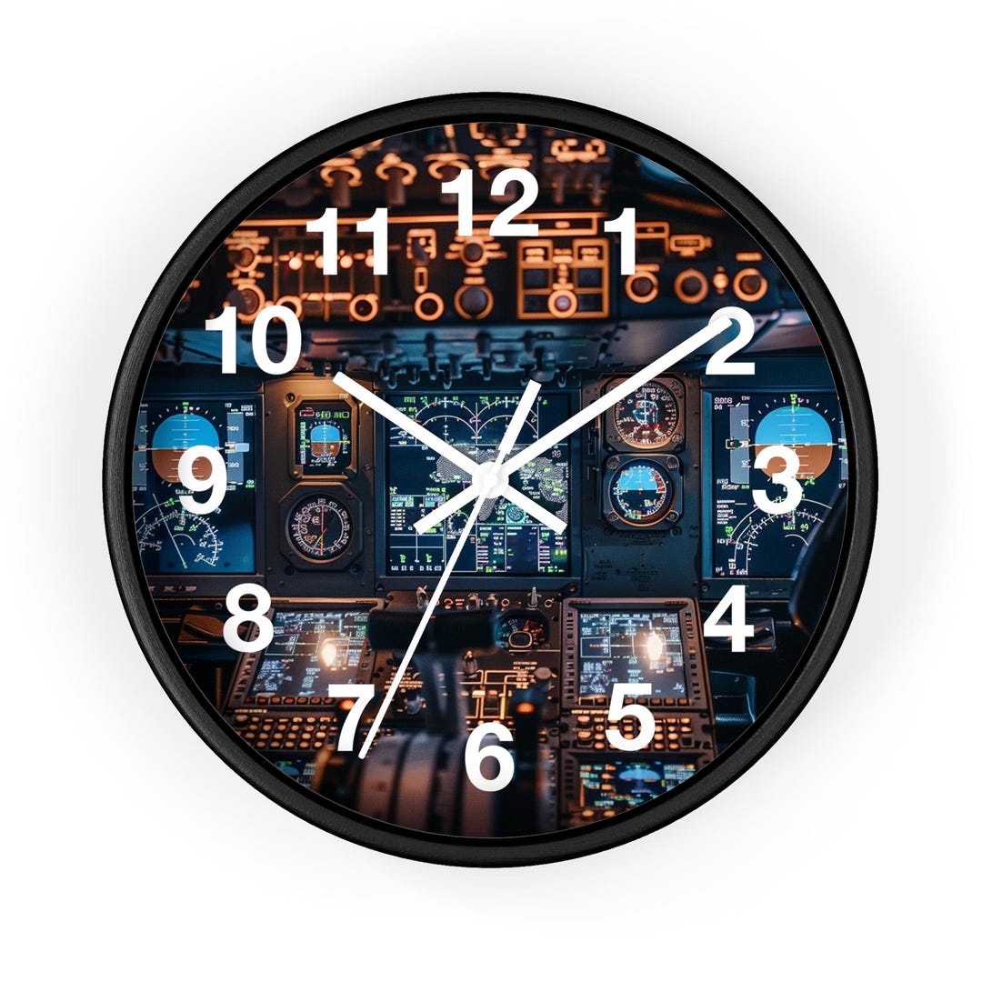 Inspire Aviation Airplane Cockpit Avionics Wall Clock, Office Wall ...