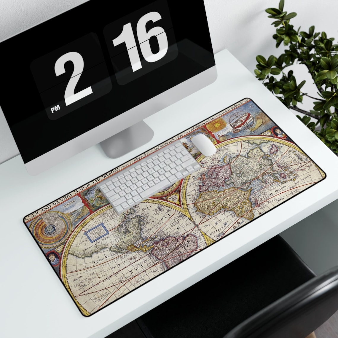 Rare Geography Old World Atlas Globe Vintage Desk Mat Mouse Pad Home ...