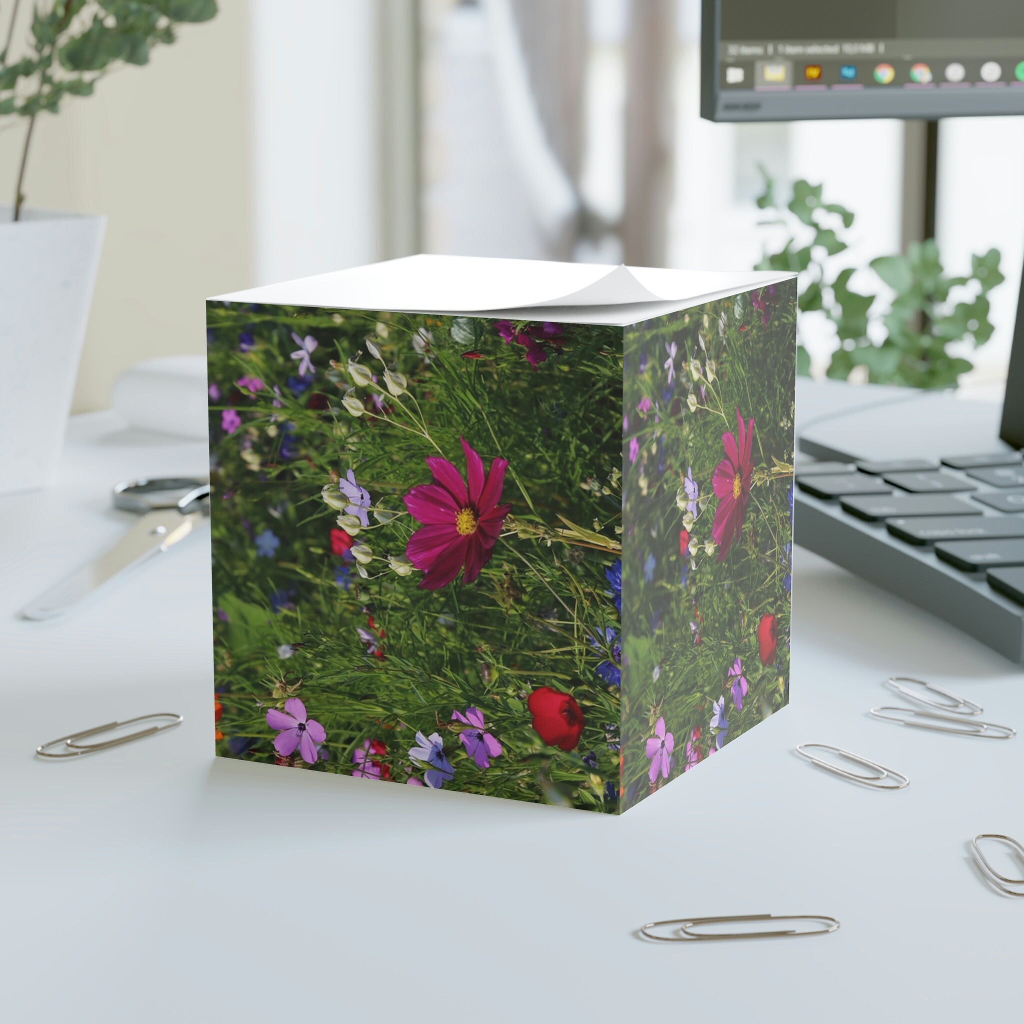Wildflower | Nature | Peaceful Sticky Note Cube - Etsy