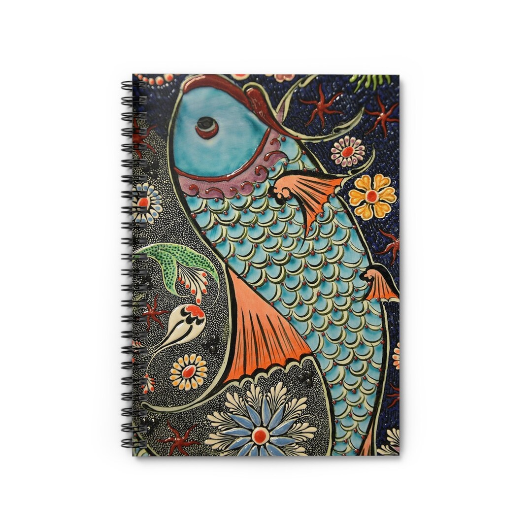 Koi Fish Asian Mosaic Print Art Diary Journal Study Notebook, Ruled ...