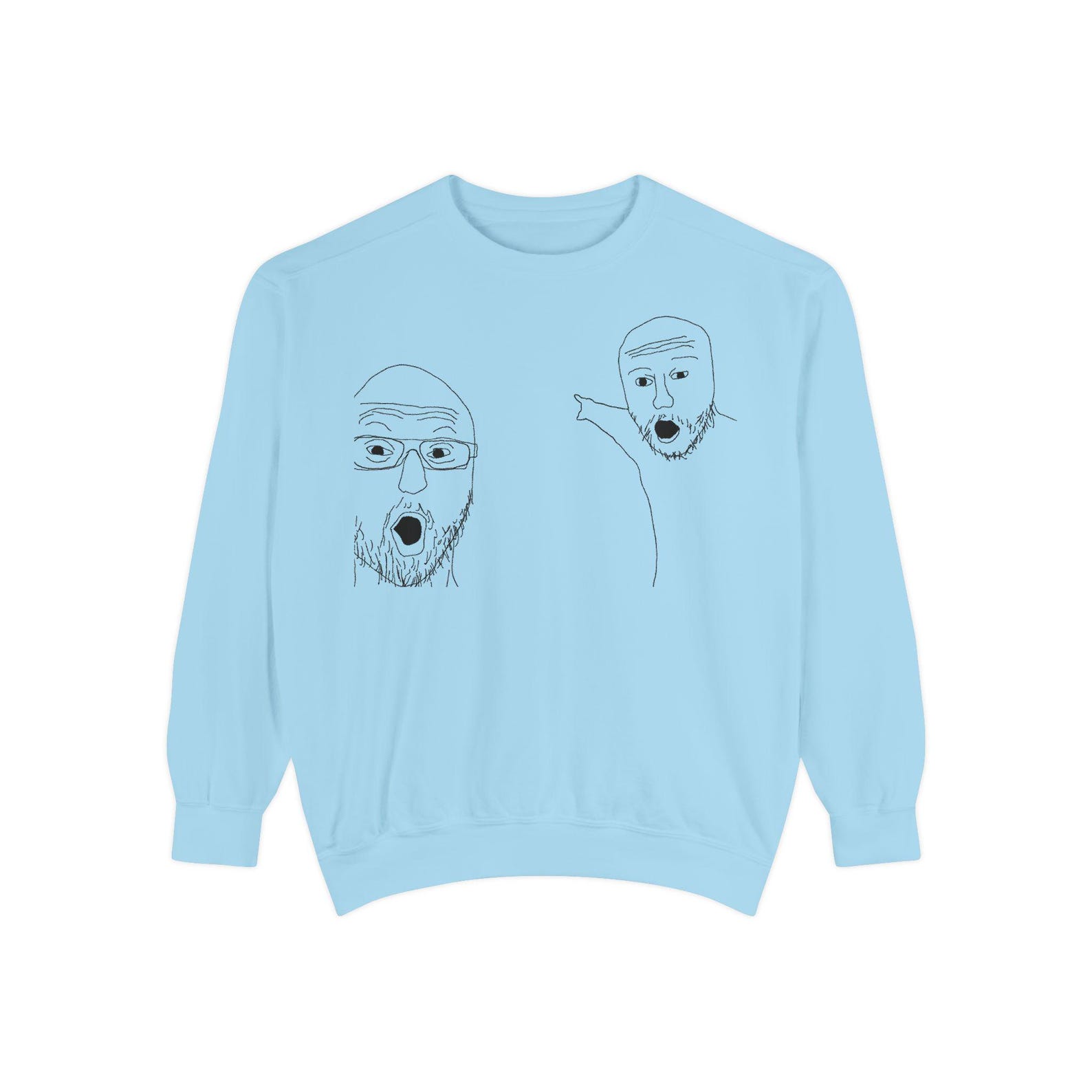 Two Soyjacks Wojak Soy Point Pointing Funny Meme Unisex Cotton T Shirt ...
