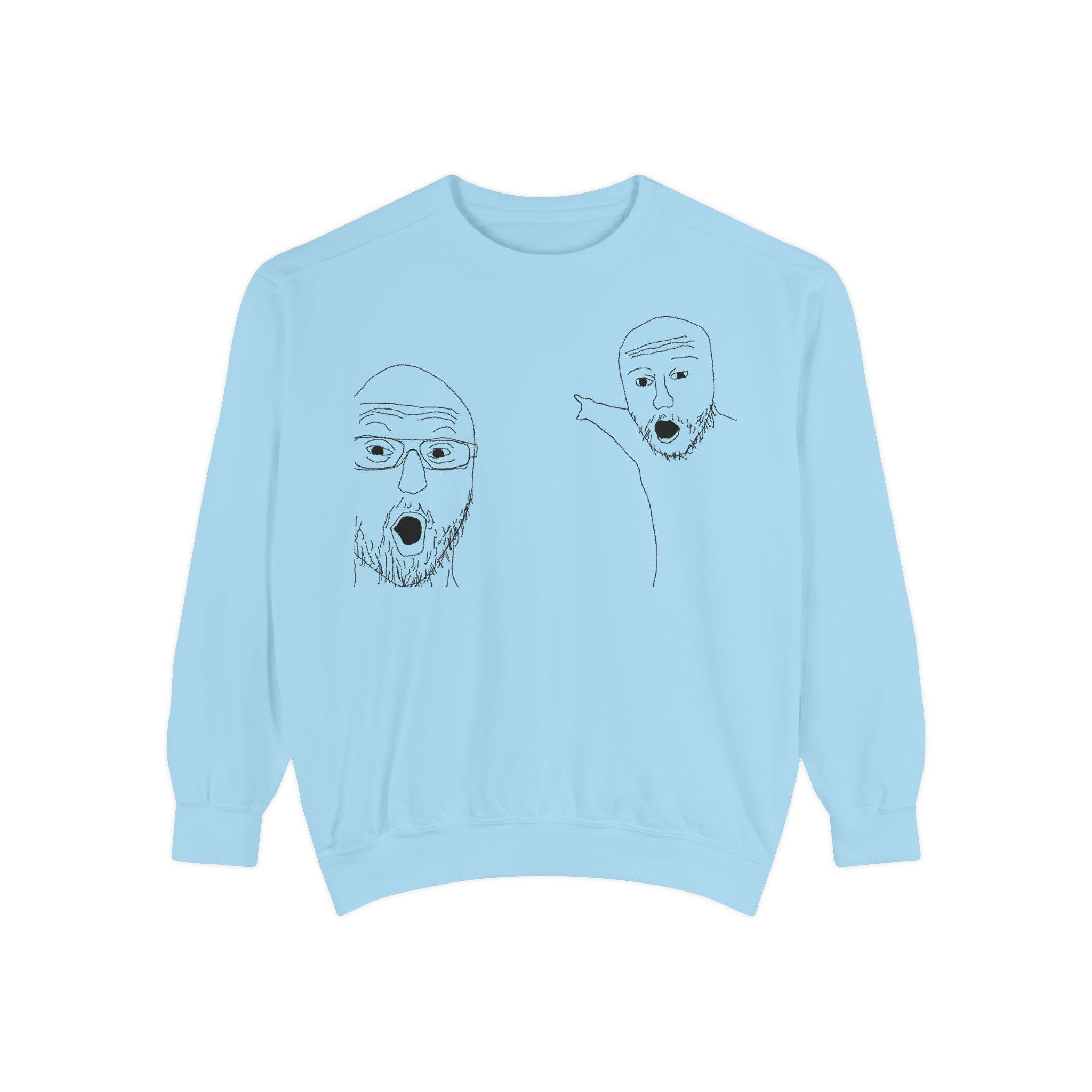 Two Soyjacks Wojak Soy Point Pointing Funny Meme Unisex Cotton T Shirt ...
