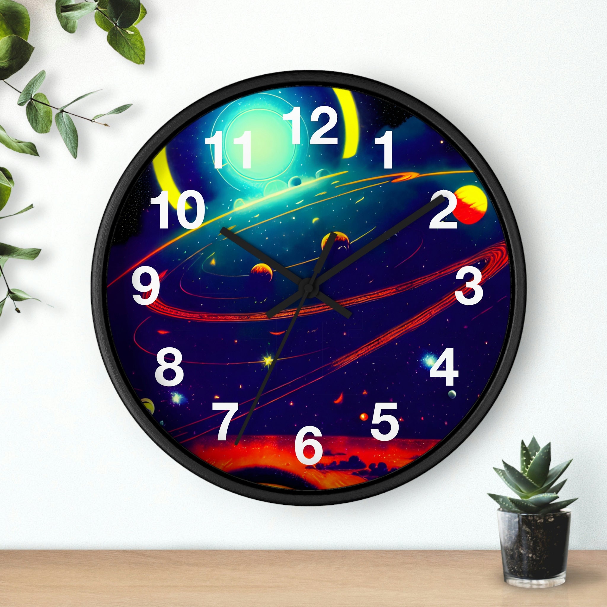 Solar System Astronomy Outer Space Cosmos Wall Clock, Wall Decor - Etsy