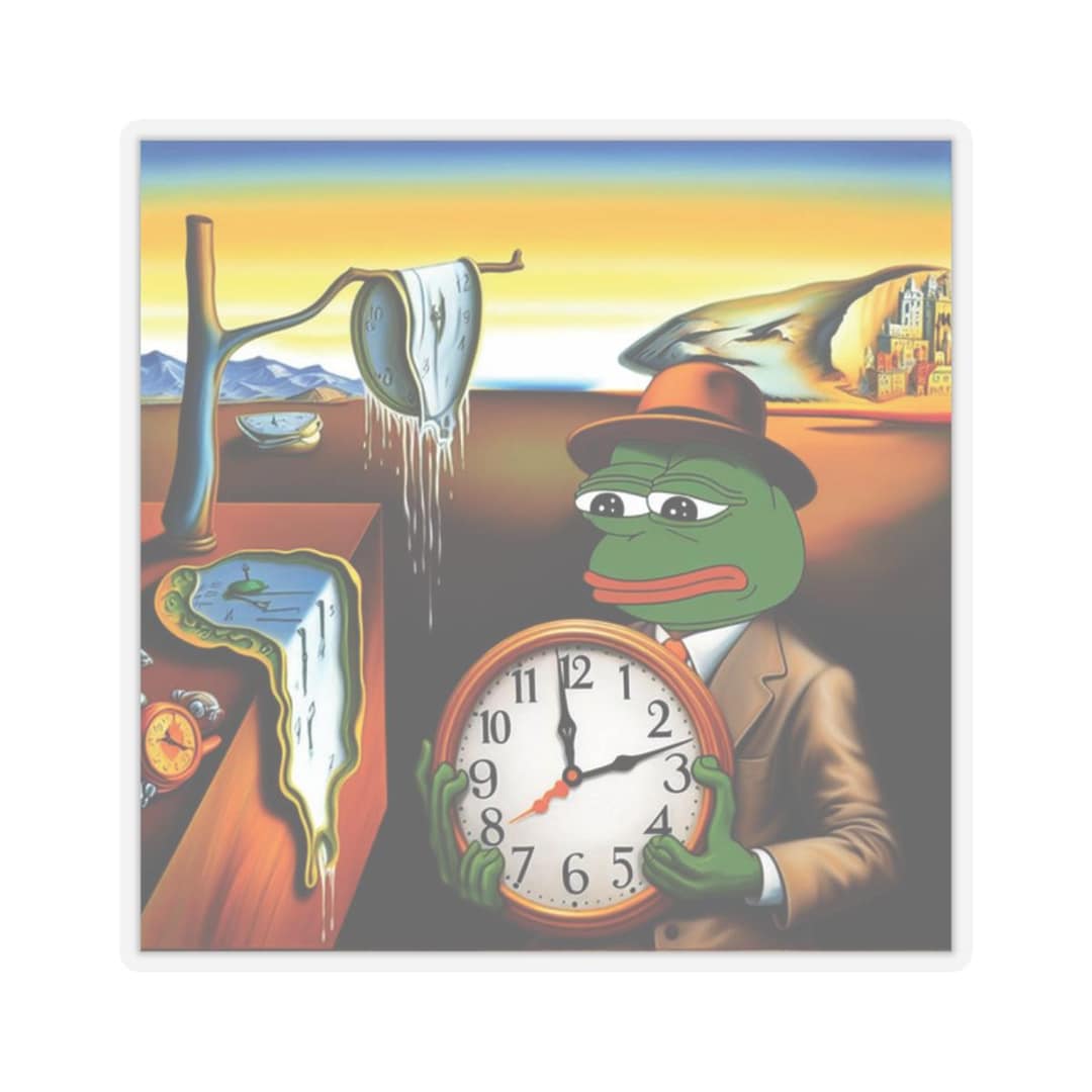 Salvador Dali Melting Clock Time Pepe Meme Abstract Art Waterbottle ...