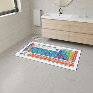 Periodic Table of Elements Chemistry Floor Mat, Home Decor, Office ...