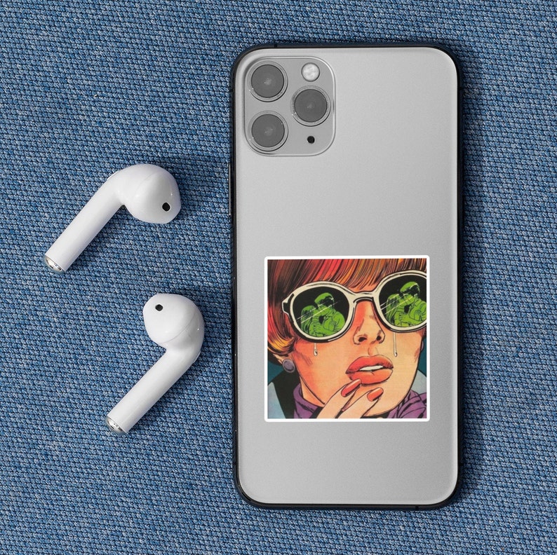 Vintage Retro Sticker, Pop Art Sticker, Crying Lady Sticker - Etsy