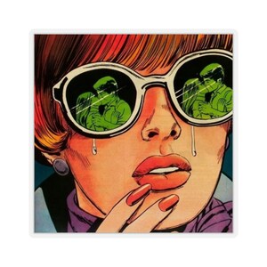 Vintage Retro Sticker, Pop Art Sticker, Crying Lady Sticker - Etsy