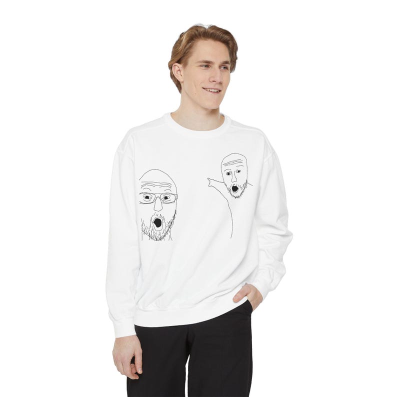 Two Soyjacks Wojak Soy Point Pointing Funny Meme Unisex Cotton T Shirt ...