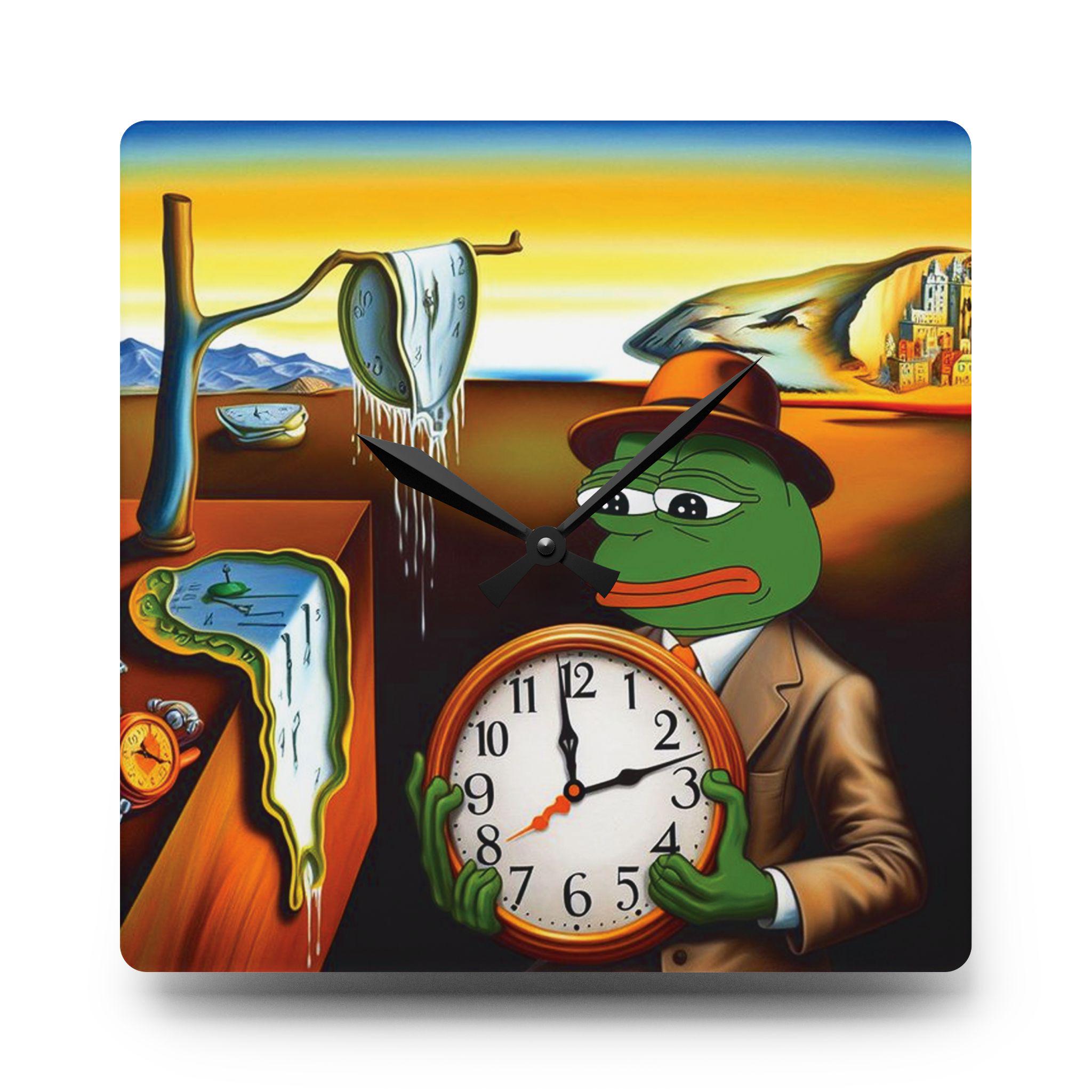Salvador Dali Melting Clock Time Pepe Meme Abstract Art Meme Wall ...
