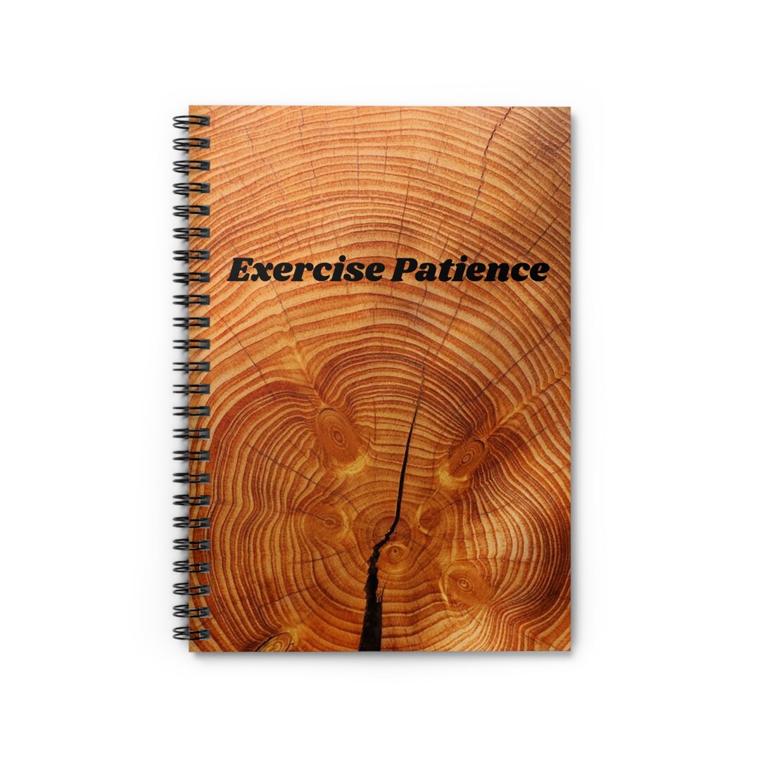 Exercise Patience Nature Woodgrain Tree Ring Spiral Study Notebook ...