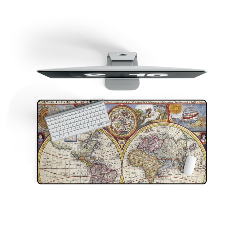 Rare Geography Old World Atlas Globe Vintage Desk Mat Mouse Pad Home ...
