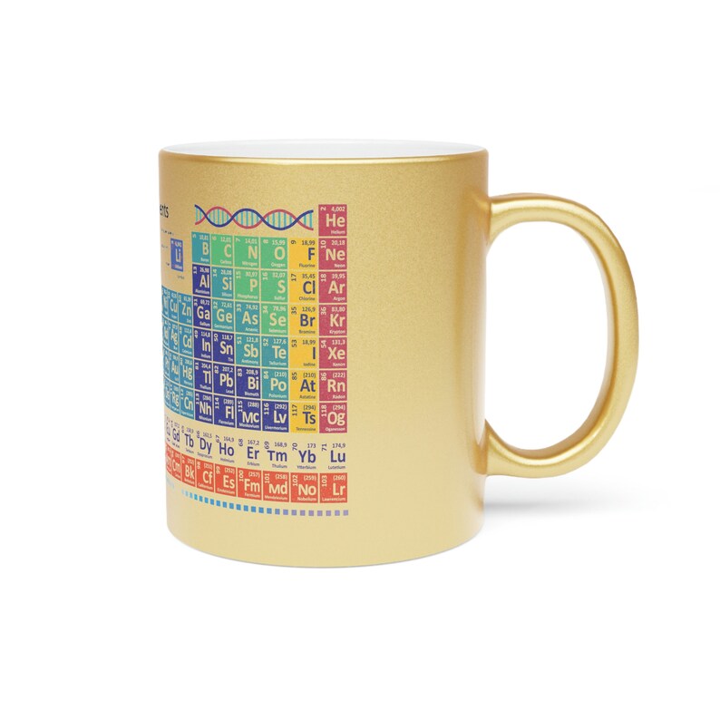 Fancy Periodic Table of Elements Chemistry Science Gold or Silver 11oz ...