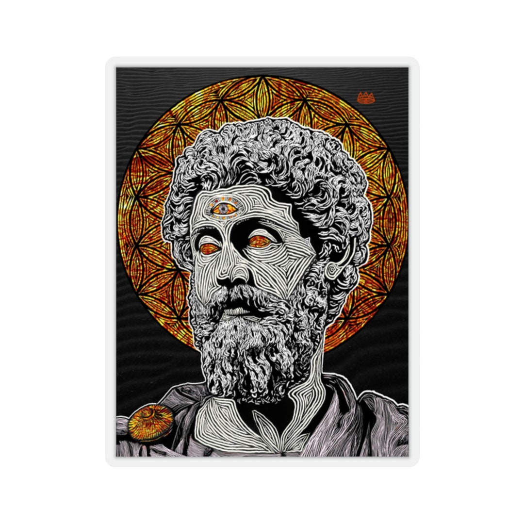 Marcus Aurelius Stoic Art Sticker, Laptop Sticker, Water Bottle Sticker ...