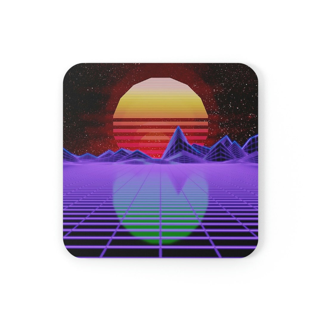 Futuristic Synthwave Sunset Coaster, Home Decor - Etsy