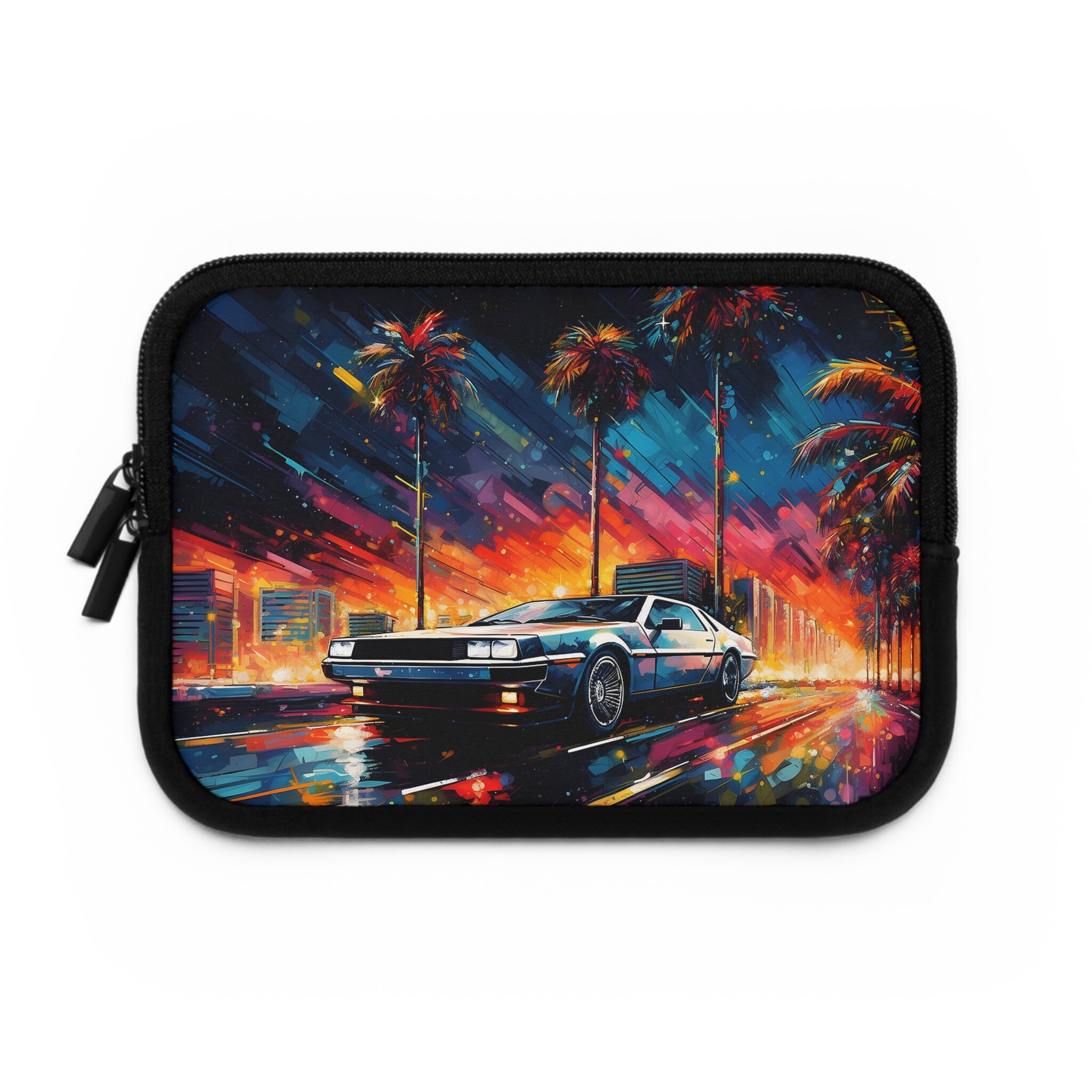 Retro Race Car Delorean Vapor Wave Synthwave Cyberpunk Laptop Sleeve ...