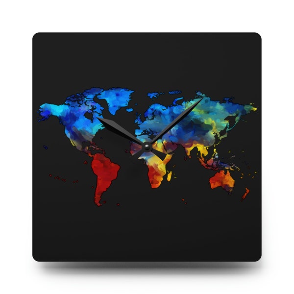 Continents Map Clock - Etsy