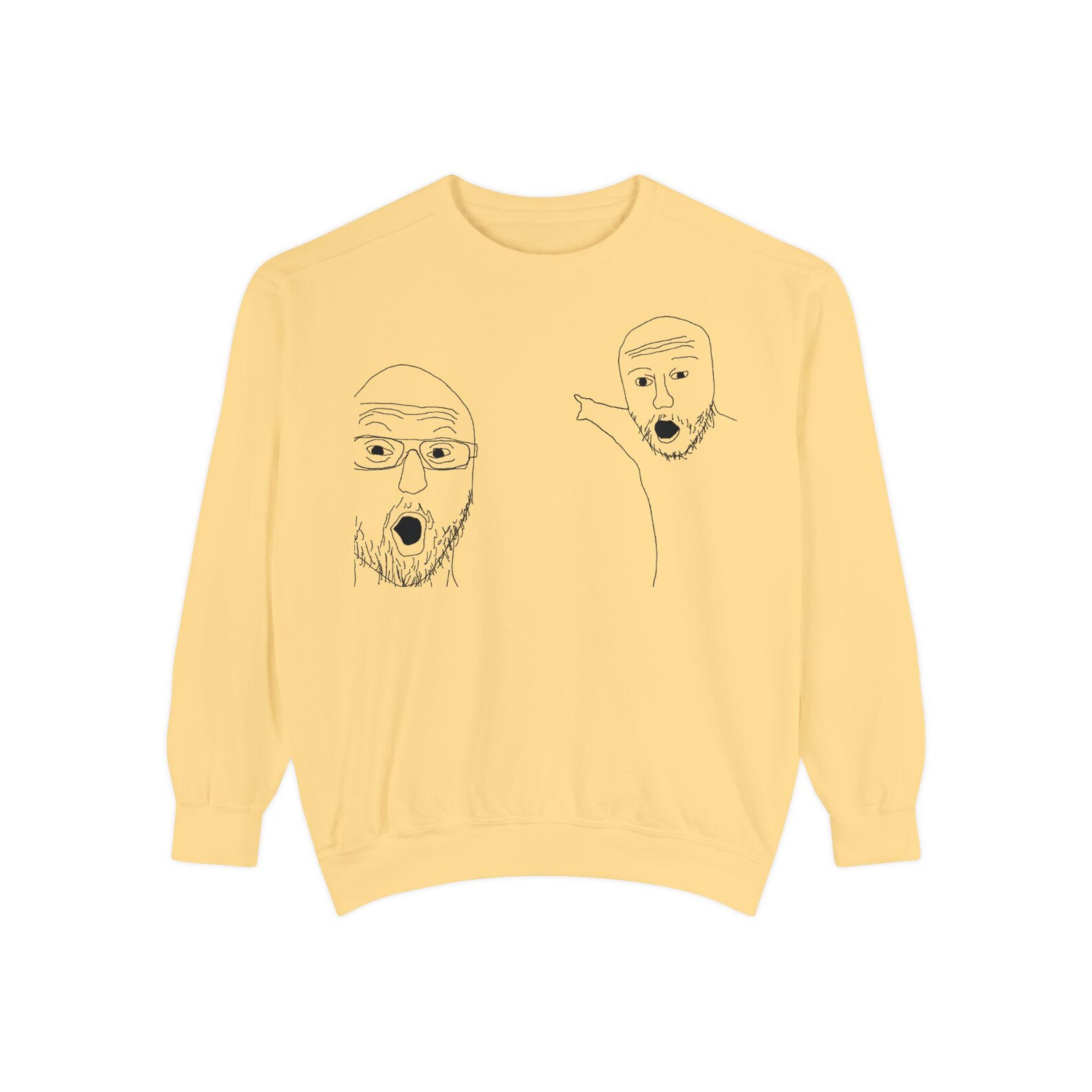 Two Soyjacks Wojak Soy Point Pointing Funny Meme Unisex Cotton T Shirt ...