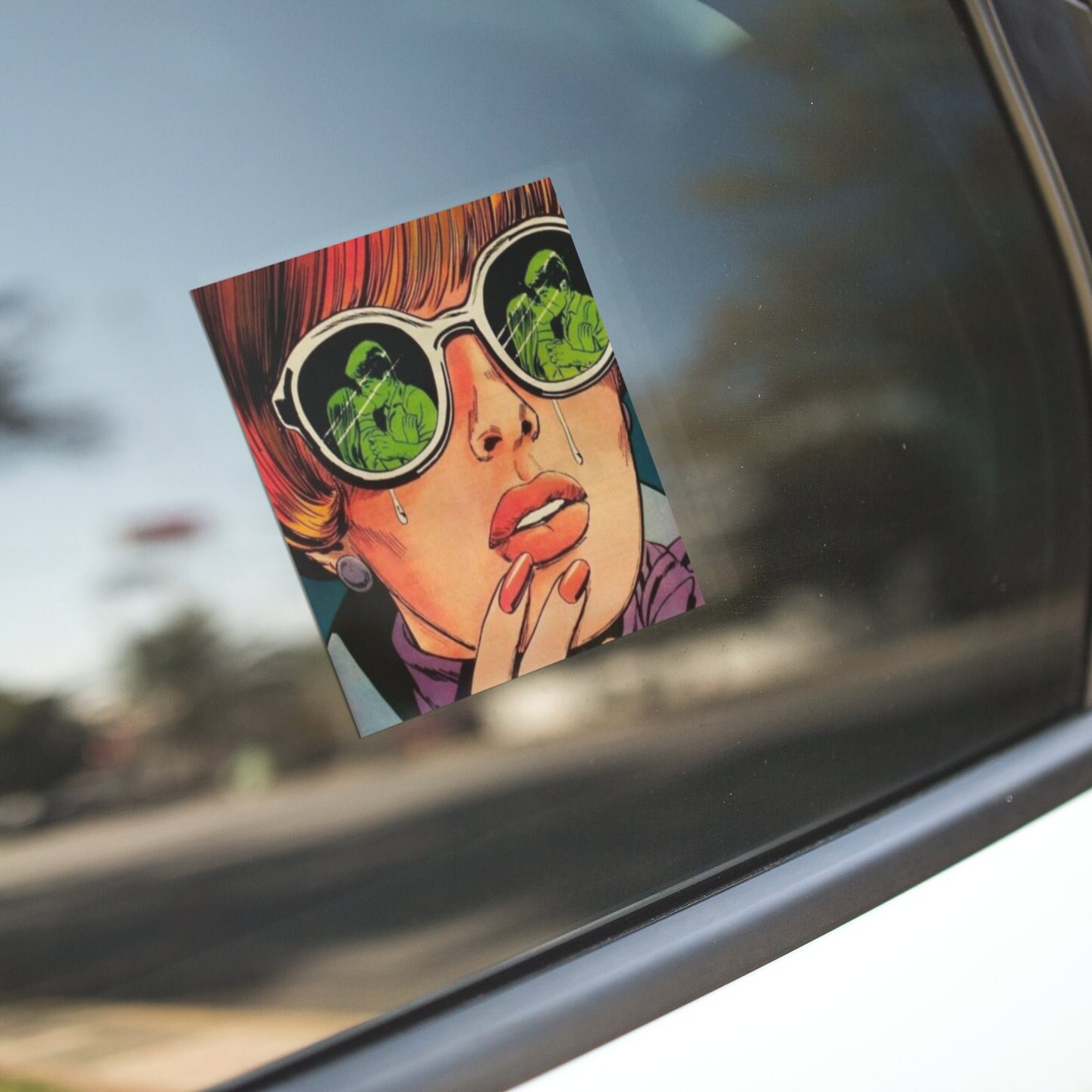 Vintage Retro Sticker, Pop Art Sticker, Crying Lady Sticker - Etsy