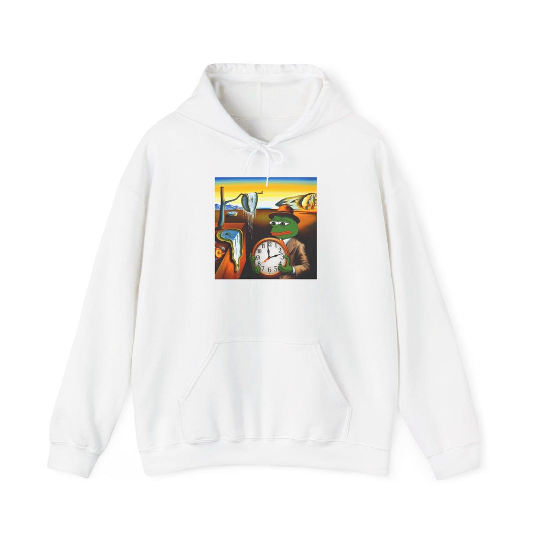 Salvador Dali Melting Clock Pepe Meme Abstract Art Hoodie, Sweatshirt ...